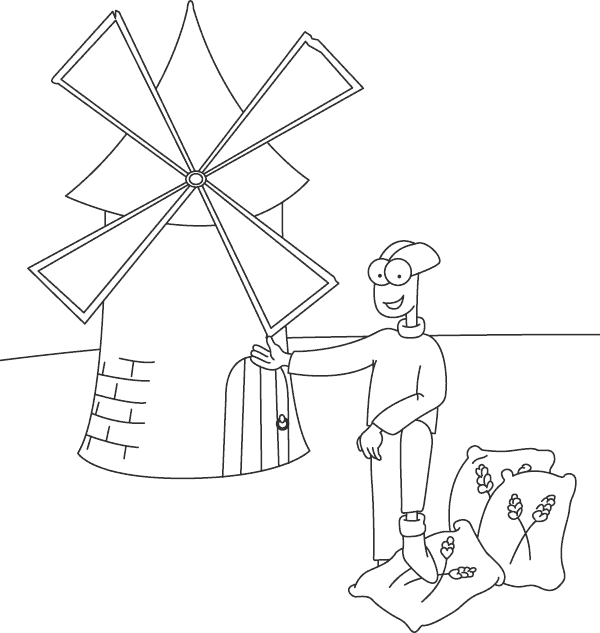 Download Old Mill - Coloring Page Mill PNG Image with No Background ...