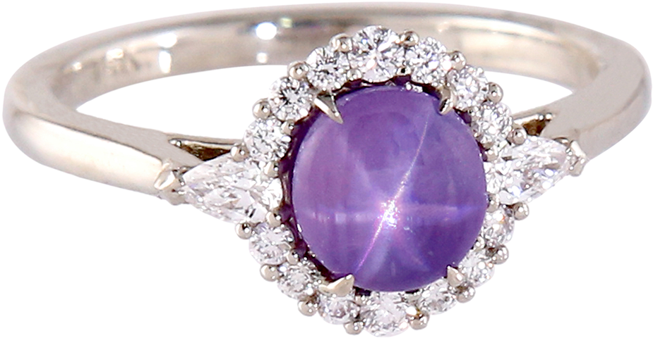 Purple Star Sapphire Ring - Engagement Ring - Free Transparent PNG ...