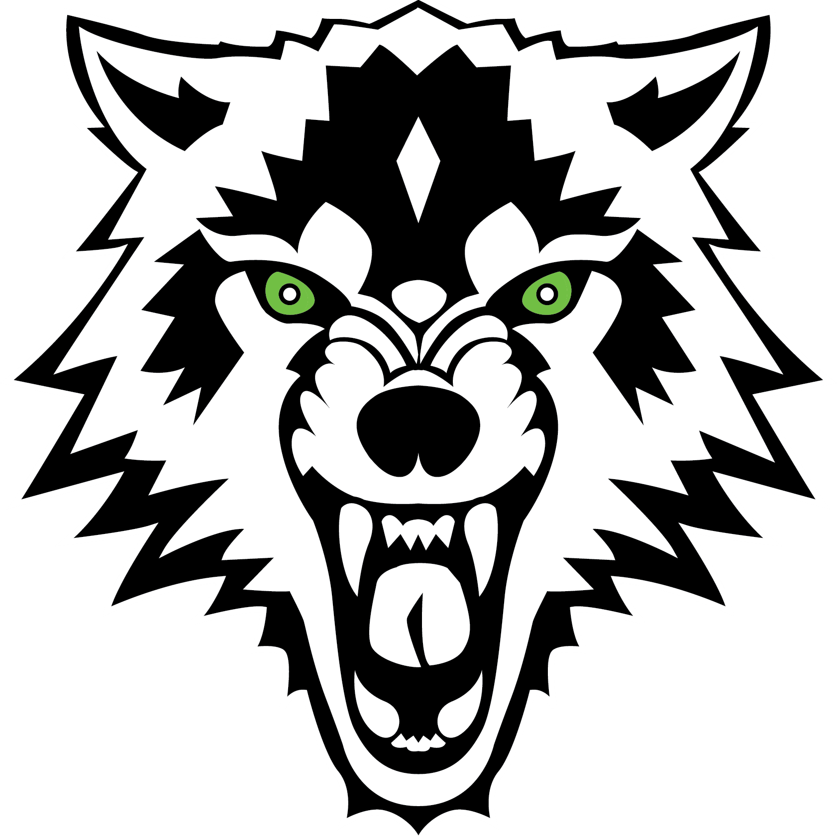 Wolves Field Hockey Logo Transparent Png - White And Black Wolf Sticker ...