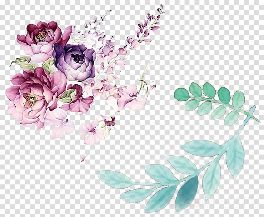 Lilac Flower Watercolor Png Clipart Watercolor - Leaves And Flowers ...