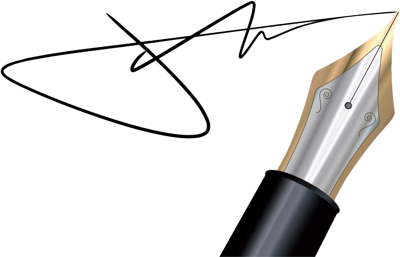 Pen Clipart Signature Pen - Pen And Signature Png - Free Transparent ...