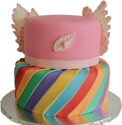 2 Tier Rainbow Unicorn Cake With Wings By Sugar Street - Cake - Free ...
