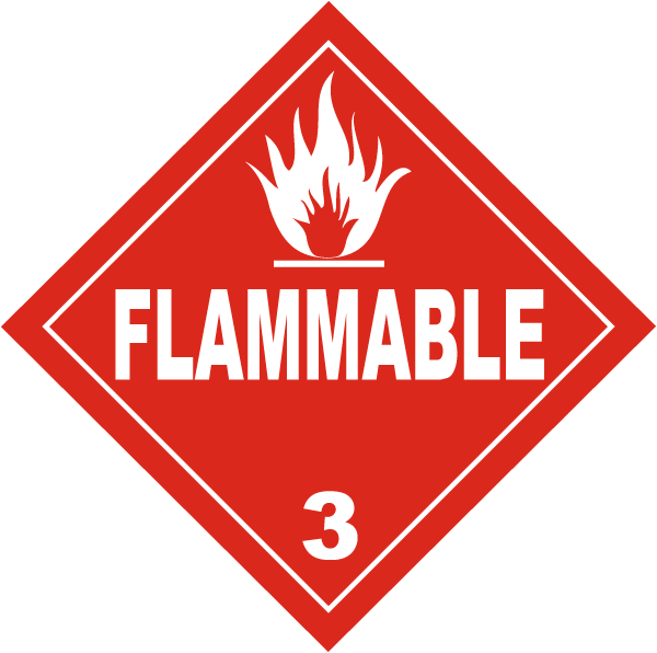 Download Flammable Class 3 Placard - Flammable Gas Placard PNG Image ...