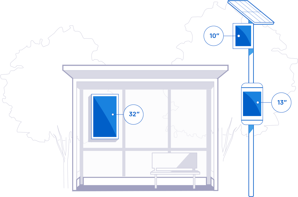 Download Illustration Of The Three Digital Bus Stop Epaper Display ...