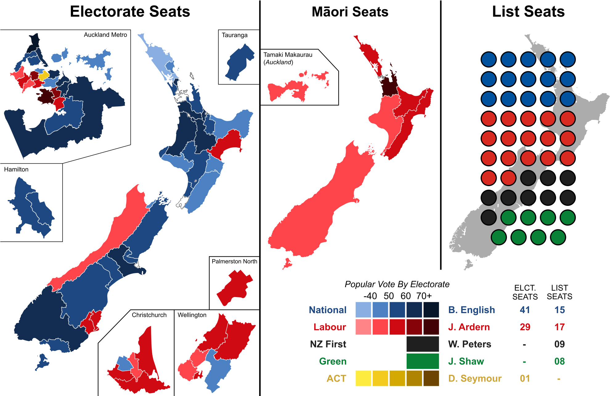 Download New Zealand 2017 Election Results Map - 2017 Nz Election ...