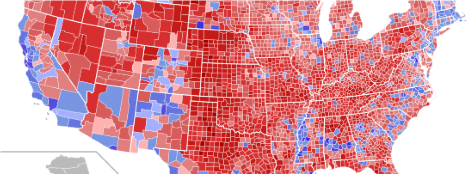 Download When Reality Is Hard To Accept - 2016 Election County Map PNG ...