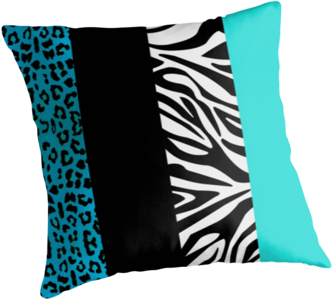 Download "aqua Blue Zebra And Leopard Animal Print Stripes" - Red ...