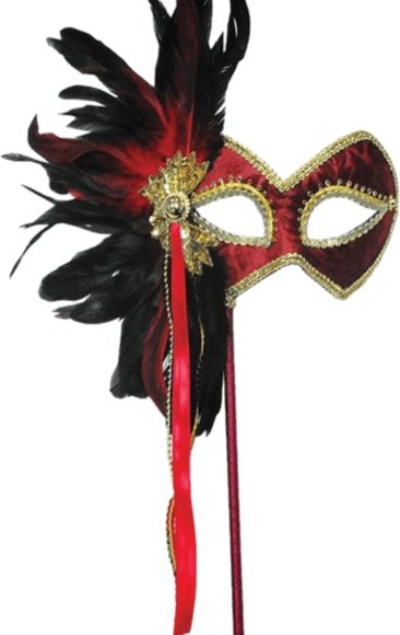 Download Red And Gold Masquerade Mask With Stick " Name="og - Red Black ...