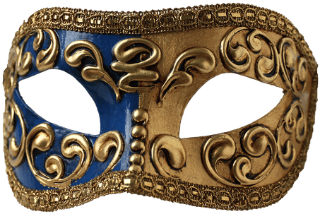 Download Colombina Blue & Gold Venetian Mask - Mask PNG Image with No ...