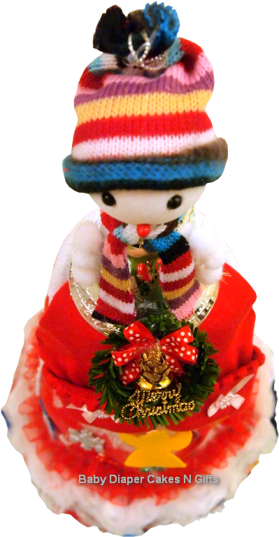 Download It's A Red, Red Christmas Tree Diaper Cake PNG Image with No ...