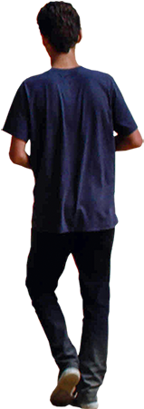 A Young Person Walking Down The Road In A Dark Blue - Exo Lay Png 2016 ...