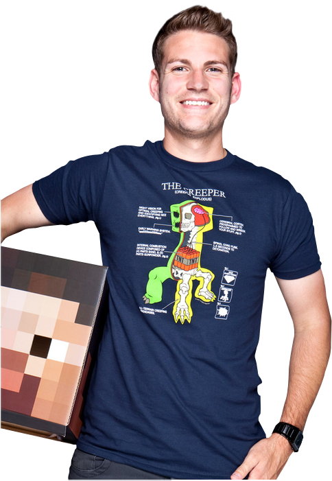 Download Minecraft - Minecraft T-shirt Creeper Anatomy L PNG Image with ...