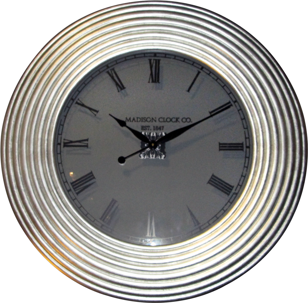 Kairos Pu Transparent Glass Face Spiral Silver Rim - Wall Clock Glass ...