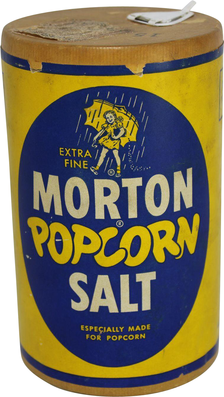 Download Vintage Morton Popcorn Salt Cardboard Container - Morton Salt ...