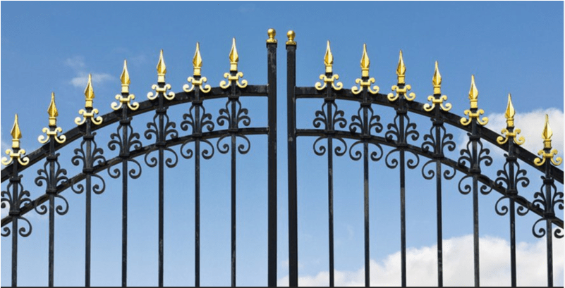 Download Gold And Black Metal Gates PNG Image with No Background ...