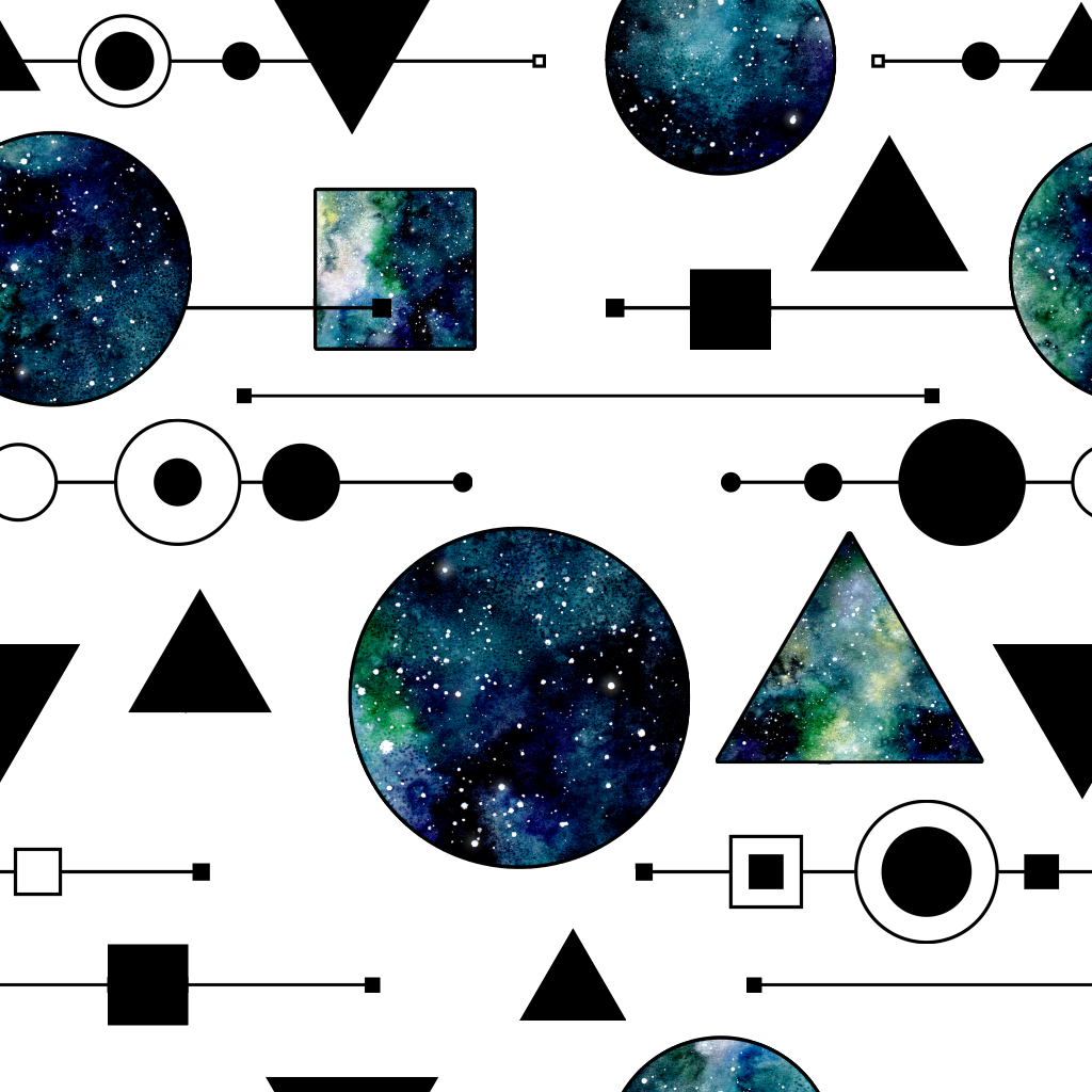 Download Hand Painted Blue Starry Geometric Pattern Png Background ...