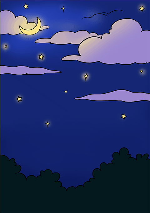 How To Draw Night Sky - Drawing - Free Transparent PNG Download - PNGkey