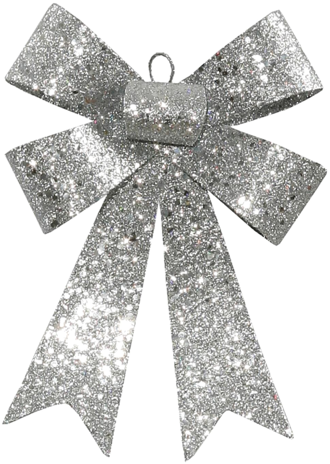 Glitter Bow Ribbon Png High Quality Image - 7" Silver Sequin And ...