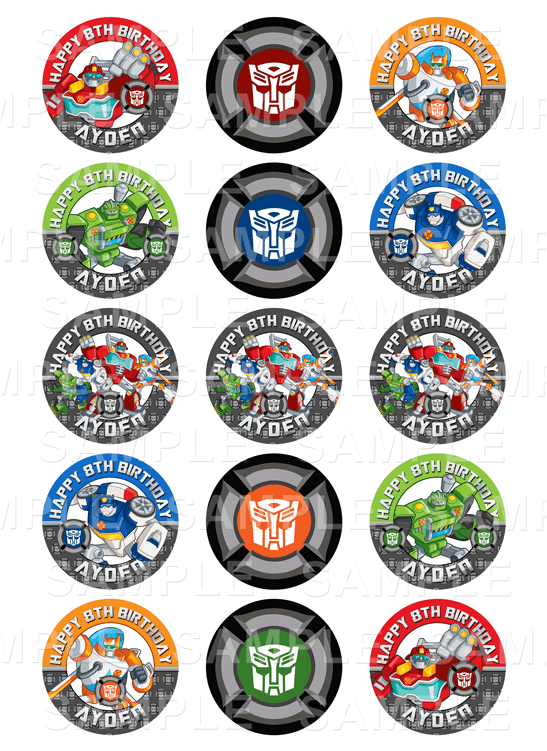 Rescue Bot Logo Custom Rescue Bots Backdrop, Transformers Birthday