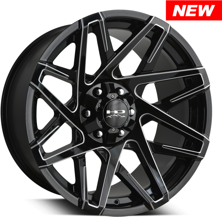 Download Hd Off-road Wheels Canyon Black Milled Edges - Remington Black ...
