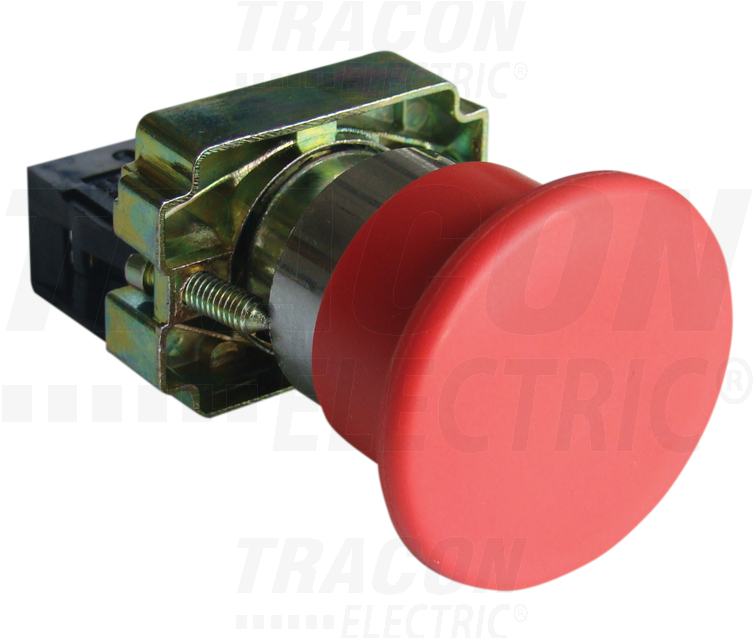 Pushbutton With Mushroom Head, Red, 1×nc, 3a/400v Ac, - Push-button ...