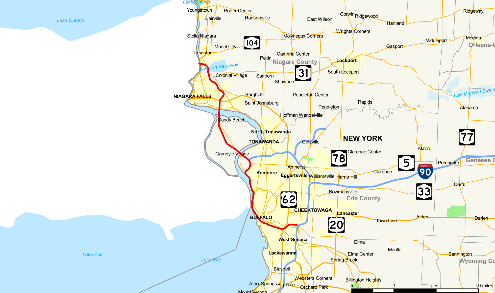 Download Open - Interstate 190 On Us Map PNG Image with No Background ...