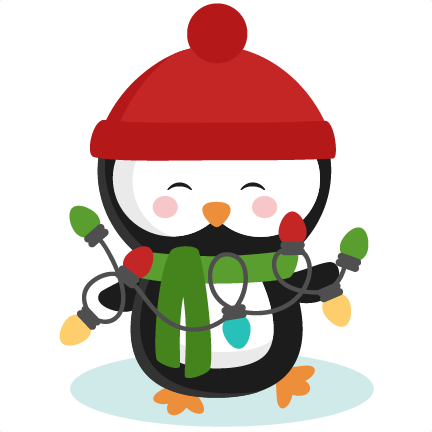 Download Penguin With Christmas Lights Svg Cutting Files For - Cute ...