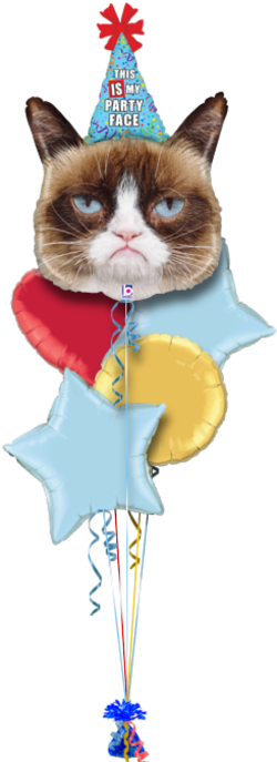 Grumpy Cat Party Face Birthday Balloon - Grumpy Cat Party Face - Free ...