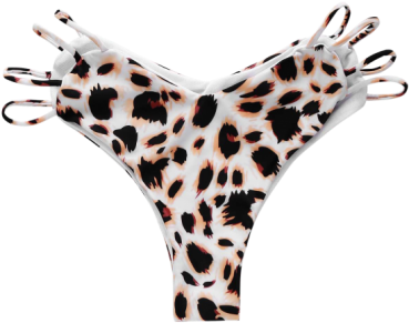 Leopard Print Heart Pattern Bikini Briefs - Bas De Maillots De Bain ...