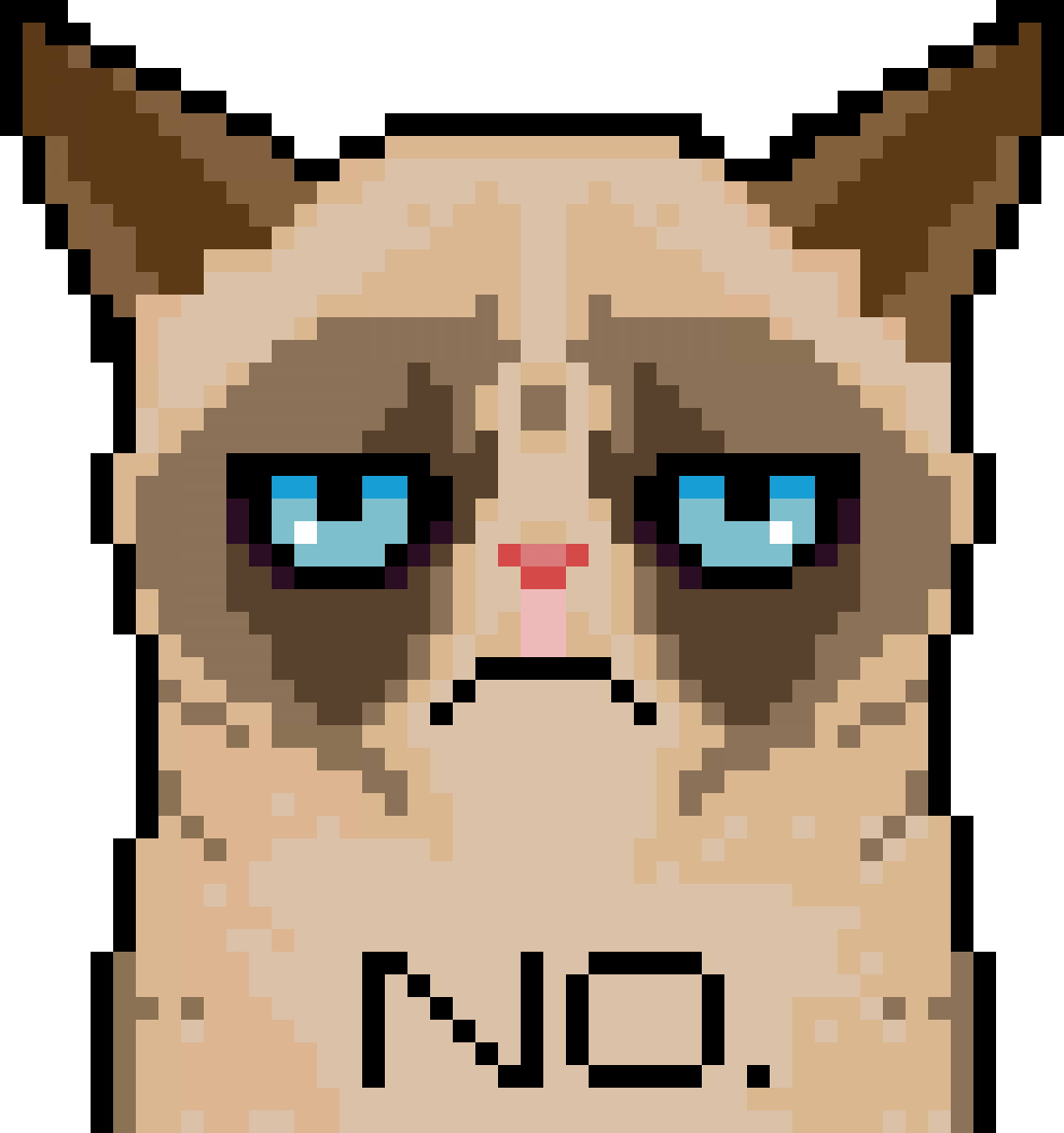 Download Grumpy Cat Pixel - Minecraft Pixel Art Grumpy Cat PNG Image with No Background - PNGkey.com