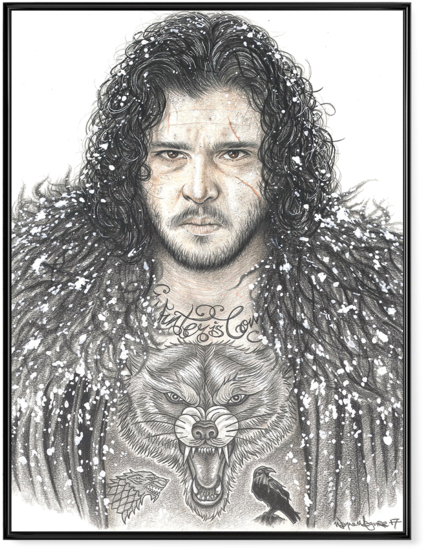 Download Inked Jon Snow Poster Inked Jon Snow Png Image With No Background