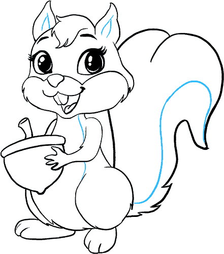 Download 4 Easy Ways To Draw A Squirrel - Cartoon Charecter Line ...