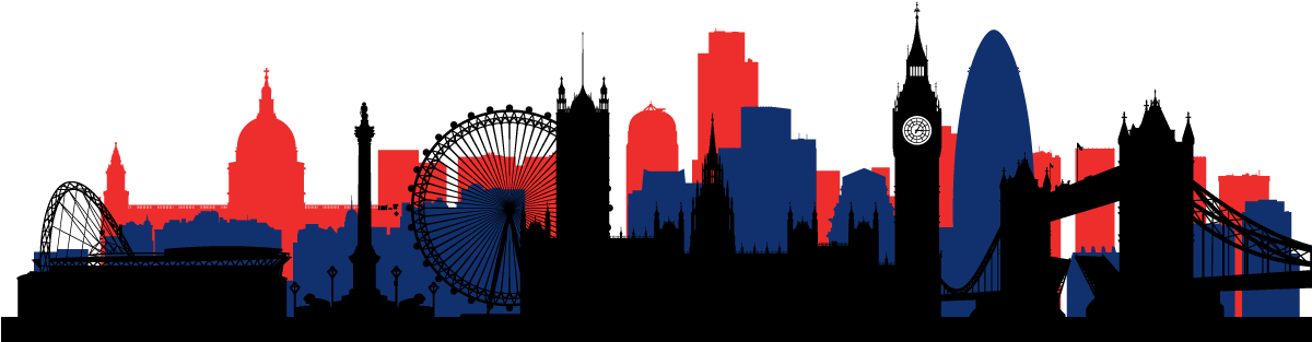 London Skyline Red Blue Black - Art Print: Yurkaimmortal's London ...