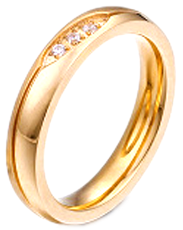 Download Gold Color Ring With A Set Of Three Diamond Shaped PNG Image ...