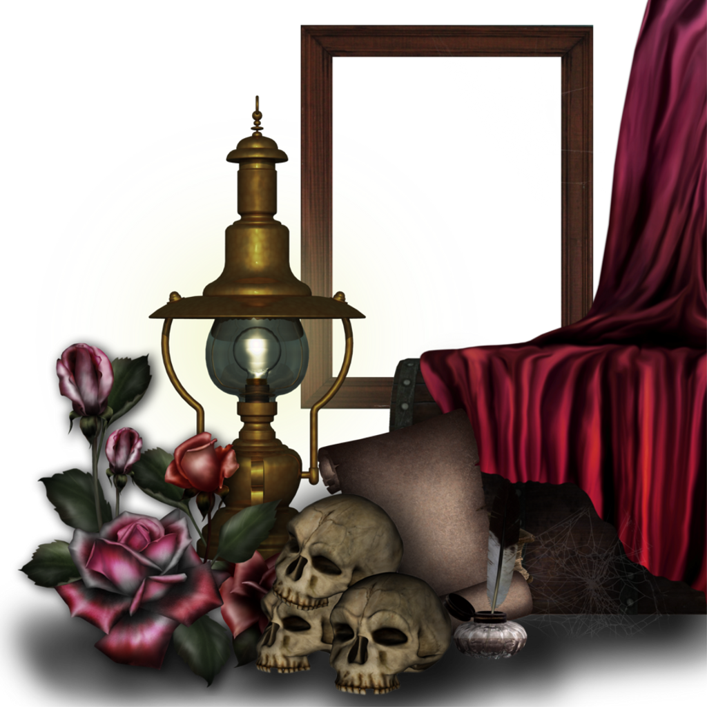 Skull Frame Lantern Gothic Halloween - Gothic Photo Frames Transparent ...