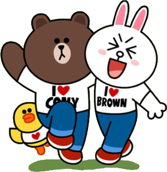 Download Cony & Brown Couple Tee - Line Friends Brown Cony PNG Image with No Background - PNGkey.com