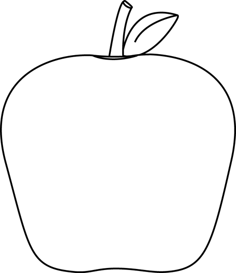 Black And White Apple Apple Outline, Apple Clip Art, - Clip Art Vowels ...