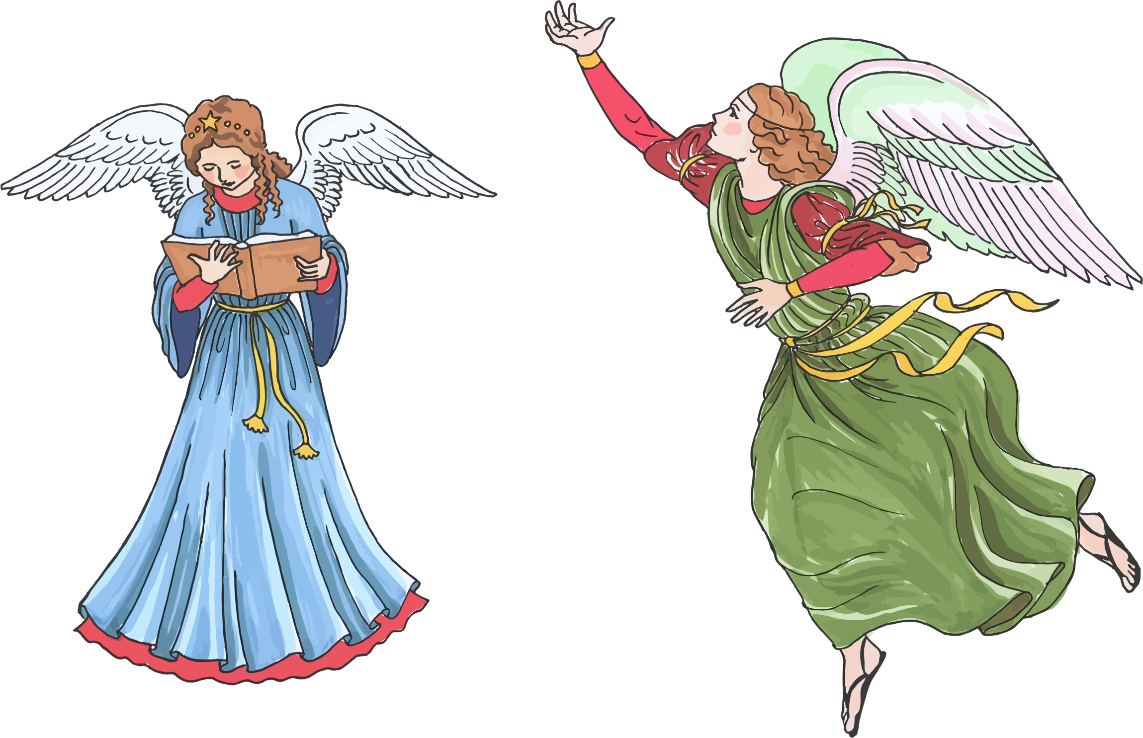 Download This Free Icons Png Design Of Two Female Angels PNG Image with ...