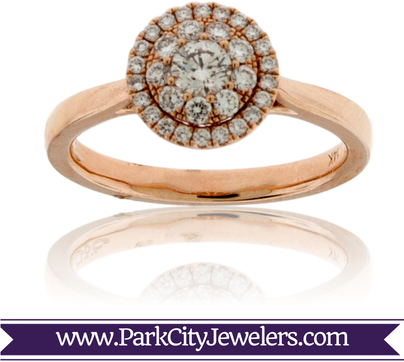 Download Rose Gold Cluster Diamond Ring - Elk Ivory Jewelry PNG Image ...