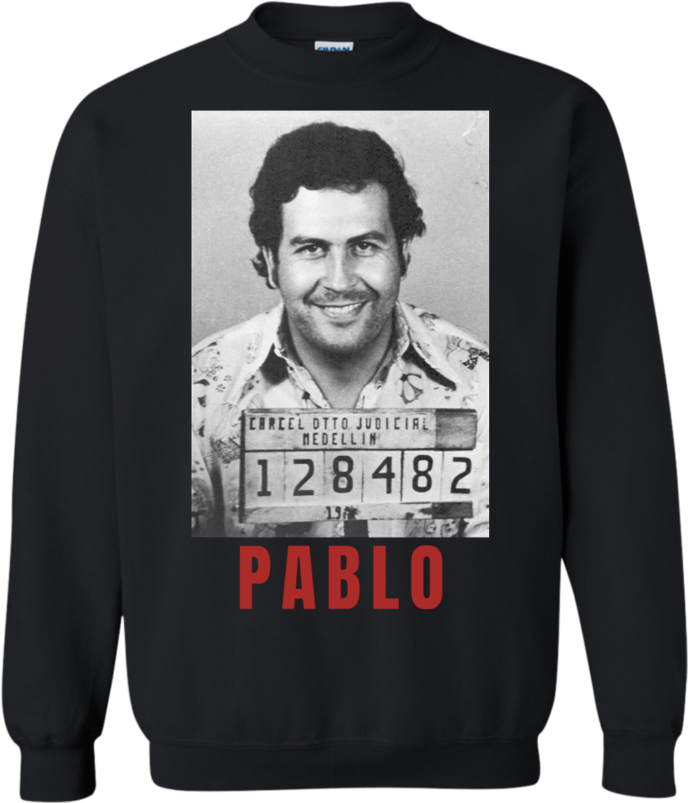 Download Pablo Escobar Mugshot Crewneck Pullover Sweatshirt - Pablo ...