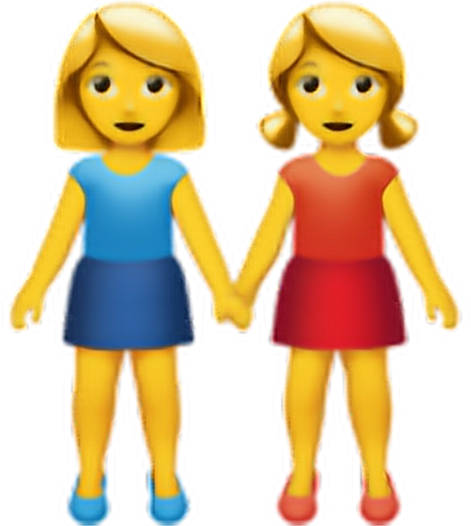 Girl Girls Hand Emoji Iphoneemoji Iphone Freetoedit Two Women Holding