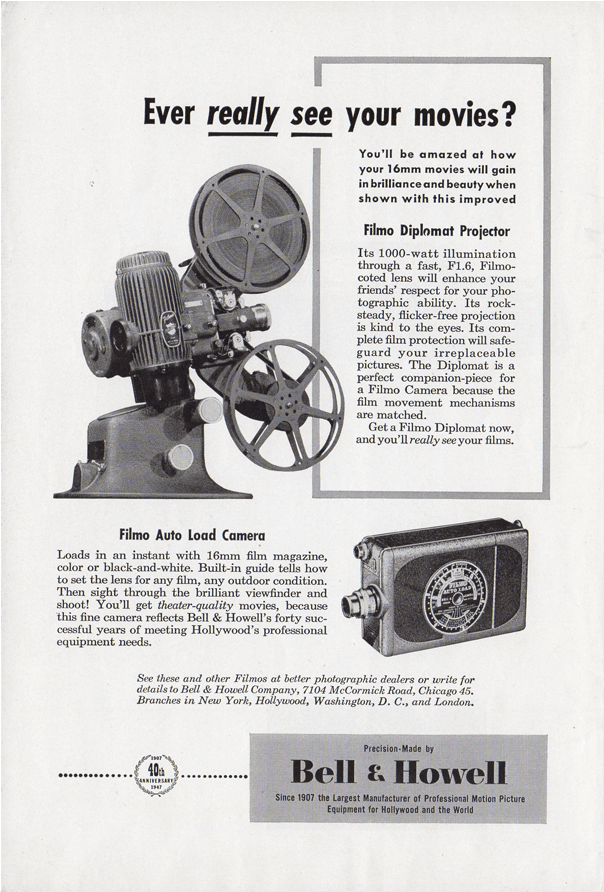 Download Bell & Howell, Filmo Projector, Camera, Advertisement ...