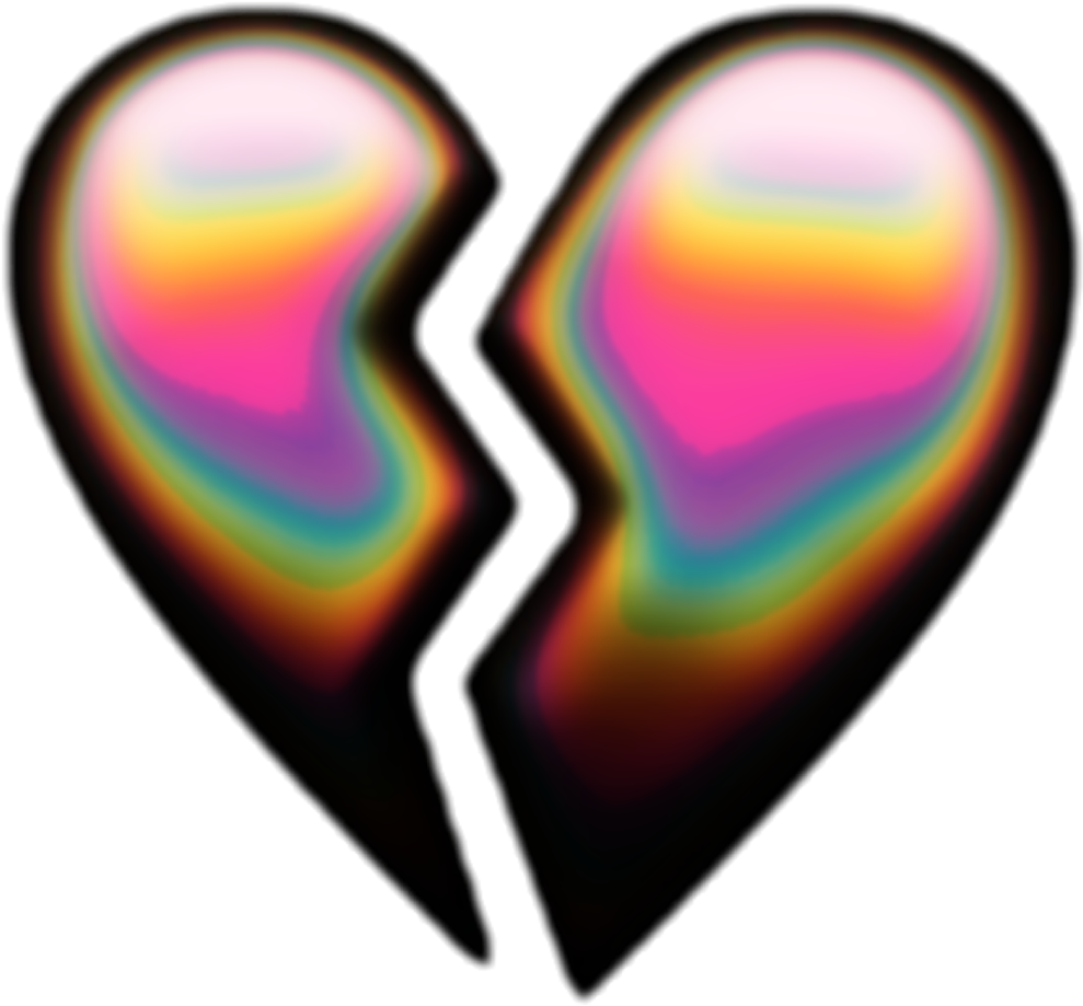 Heart Emoji Holographic Brokenheart Freetoedit - Broken Heart - Free ...