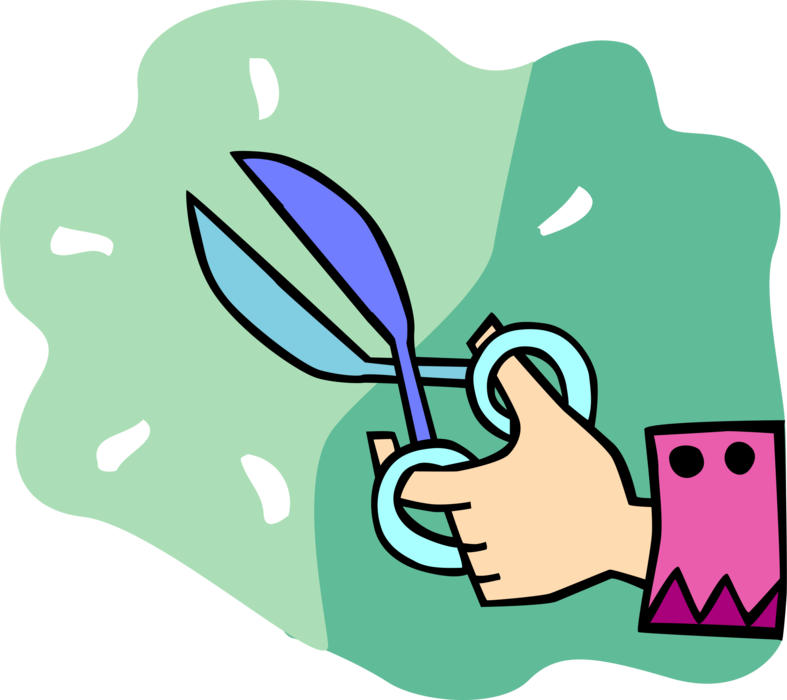 Download Vector Illustration Of Hand With Scissors Hand-operated PNG ...