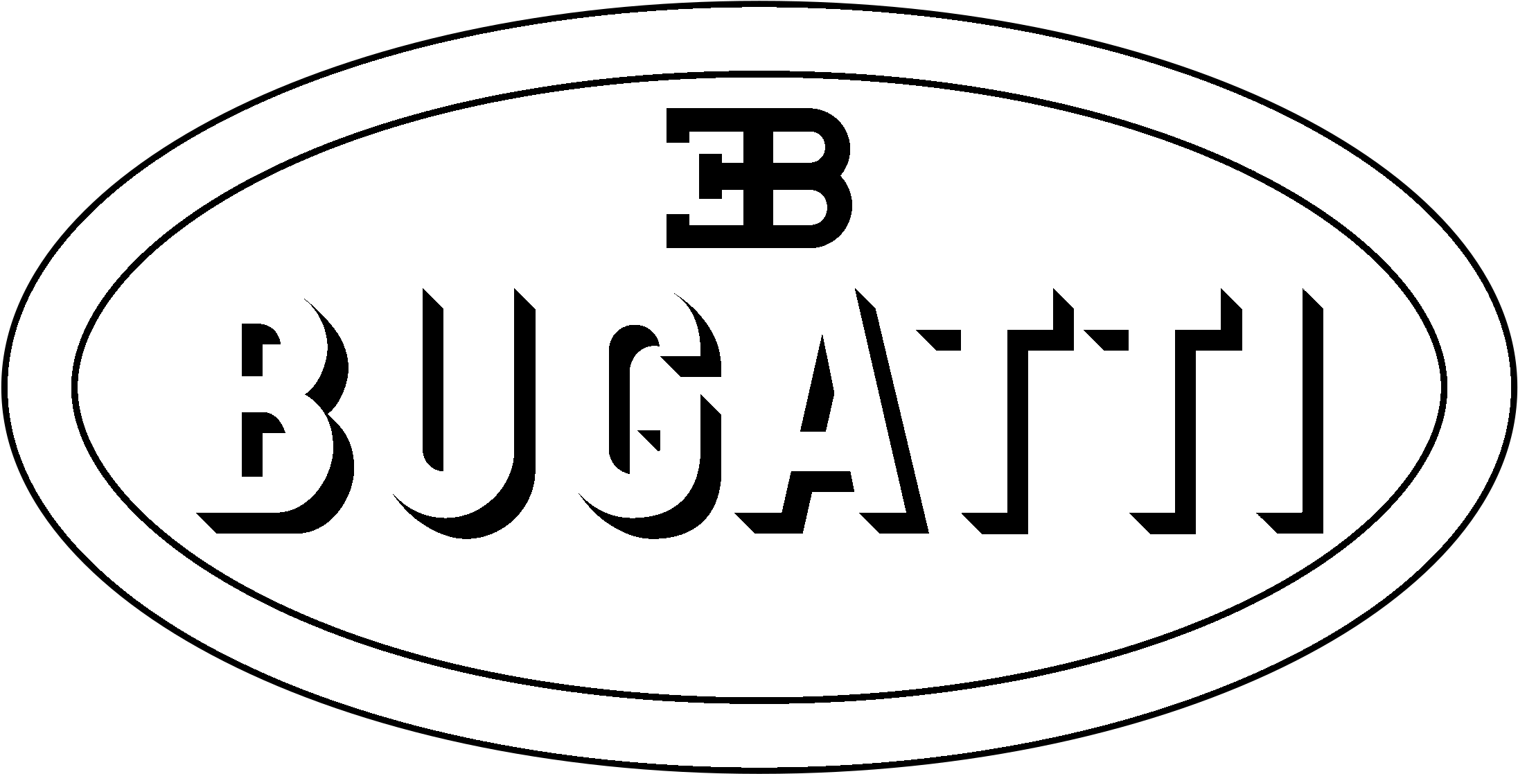 Download Bugatti Logo Black And White - Bugatti Veyron PNG Image with ...