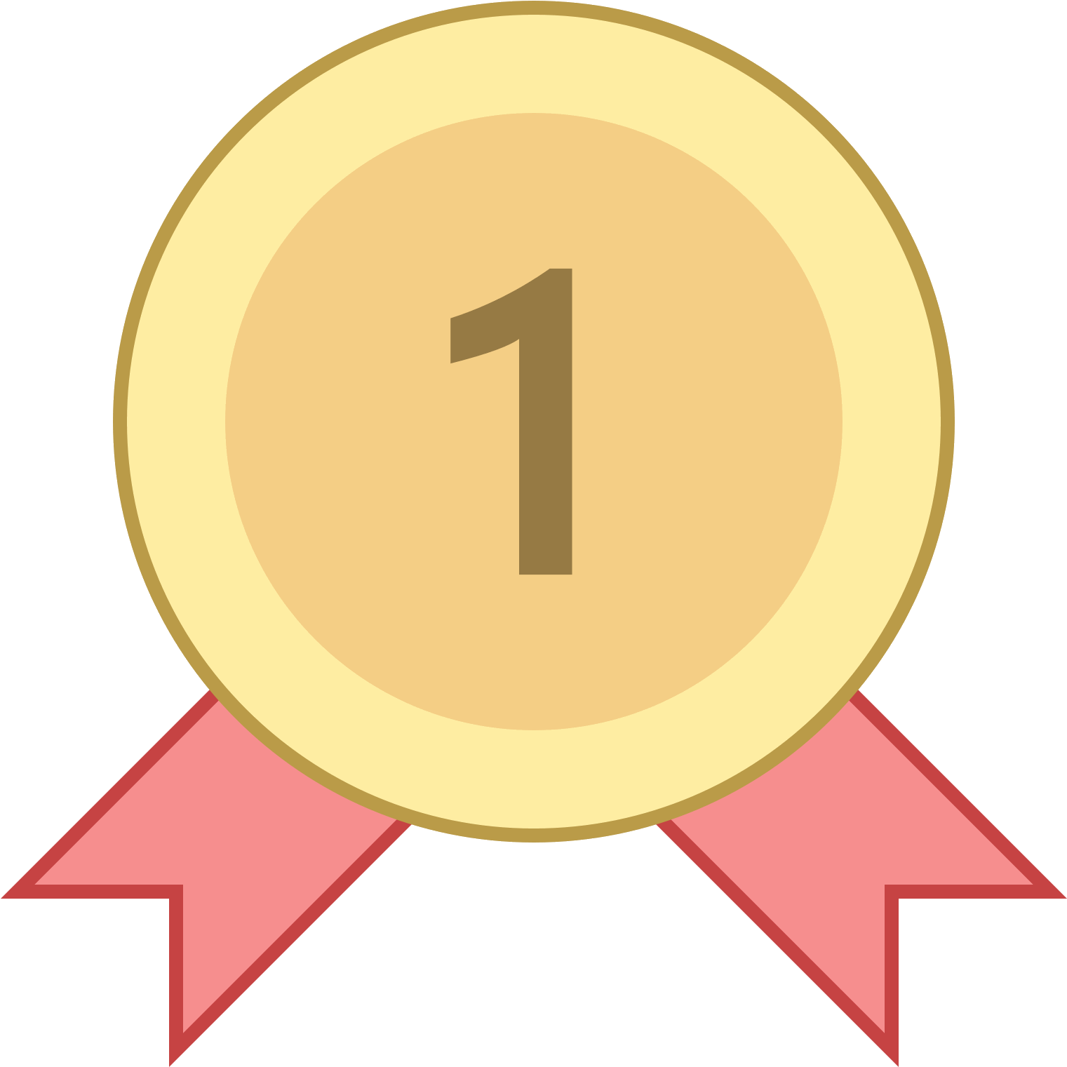 Download This Is A Picture Of An Award Ribbon For Being Number - Icon ...