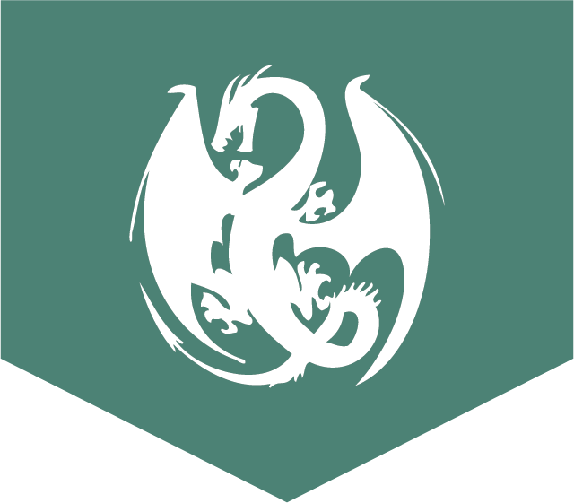 Green Flag With A White, Medieval Dragon Design Representing - Medieval ...