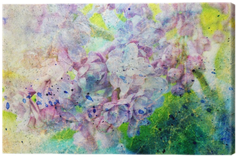 Download Lilac Branch And Messy Watercolor Splatter Canvas Print ...