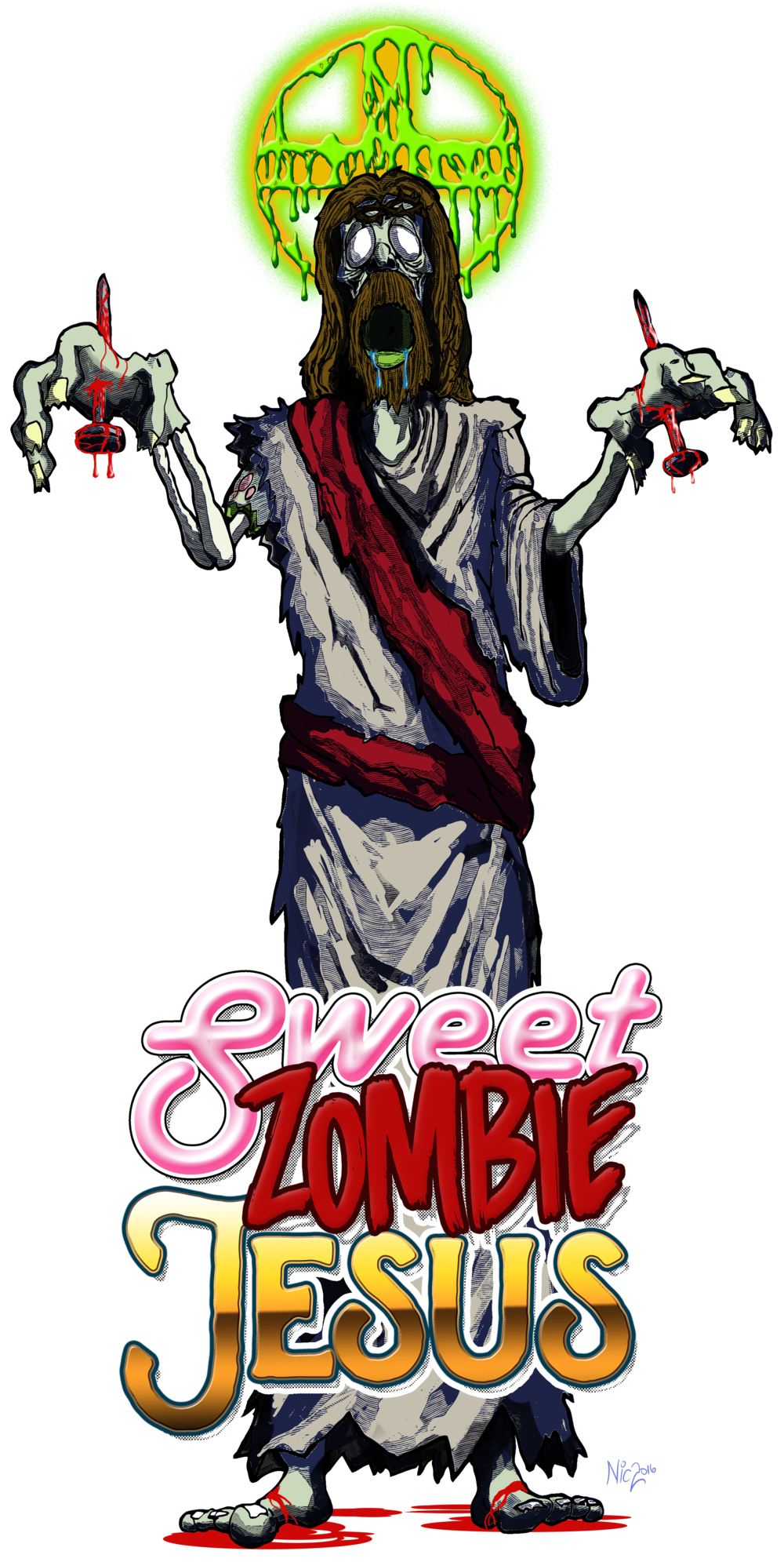 Download Sweet Zombie Jesus - Humor Slouchy V-neck Sweet Zombie Jesus ...