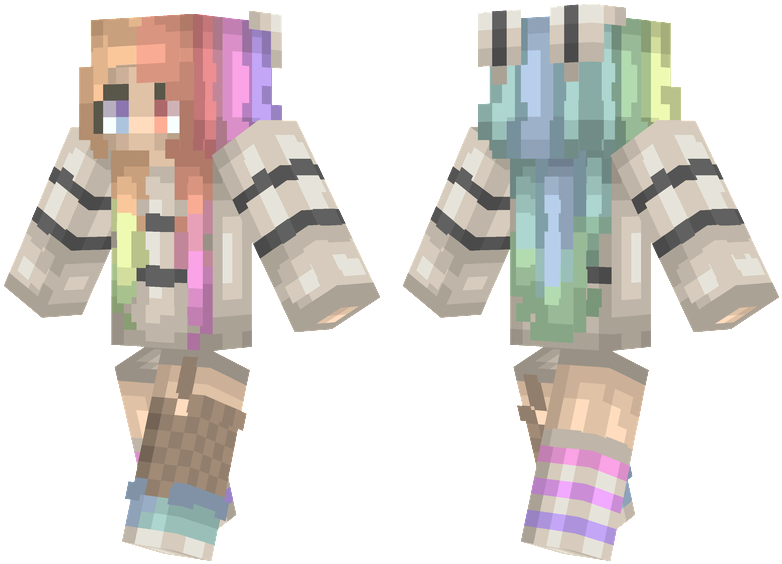 Rainbow Hair - Minecraft - Free Transparent PNG Download - PNGkey